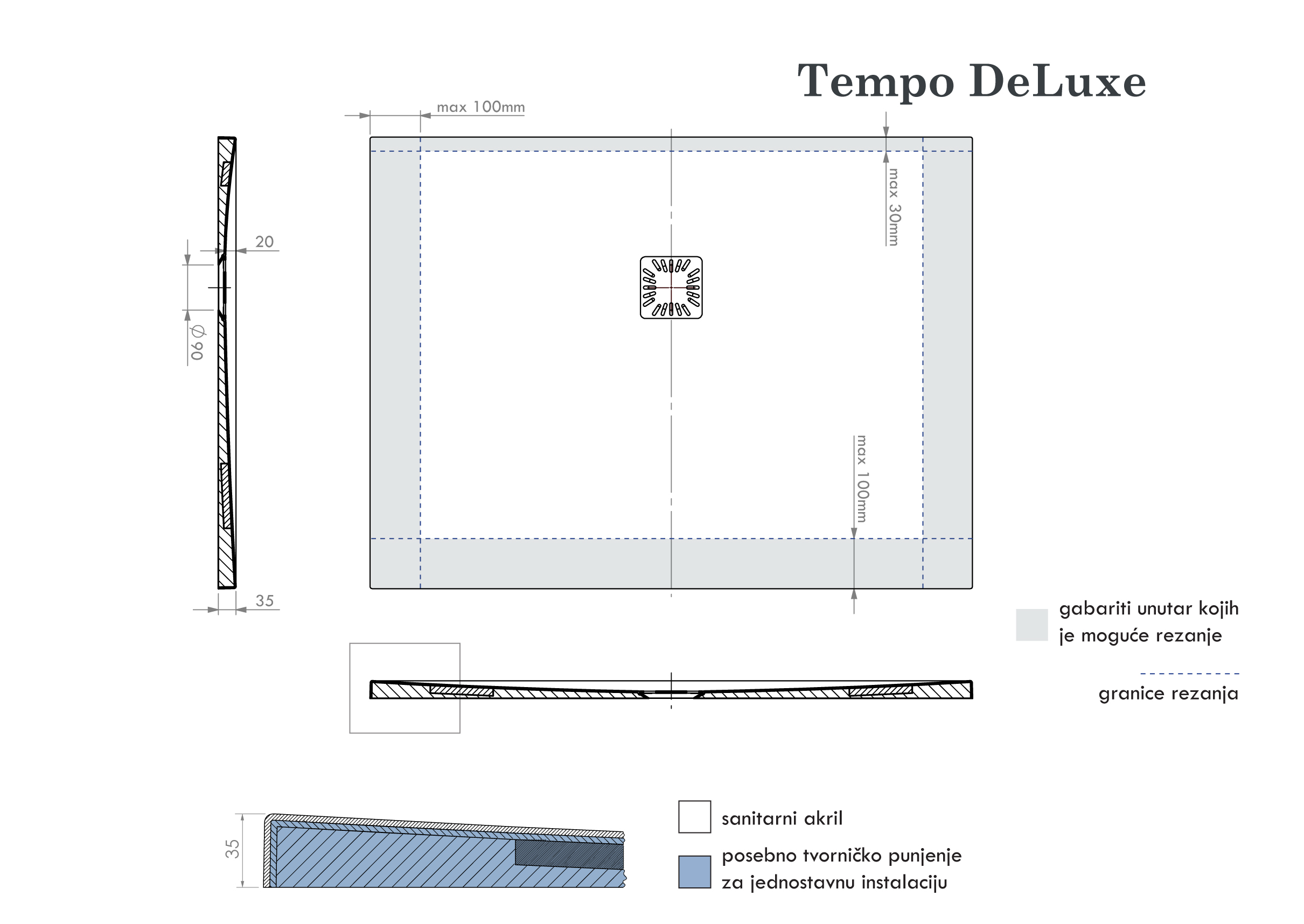 Shower trays - Tempo DeLuxe - Aquaestil